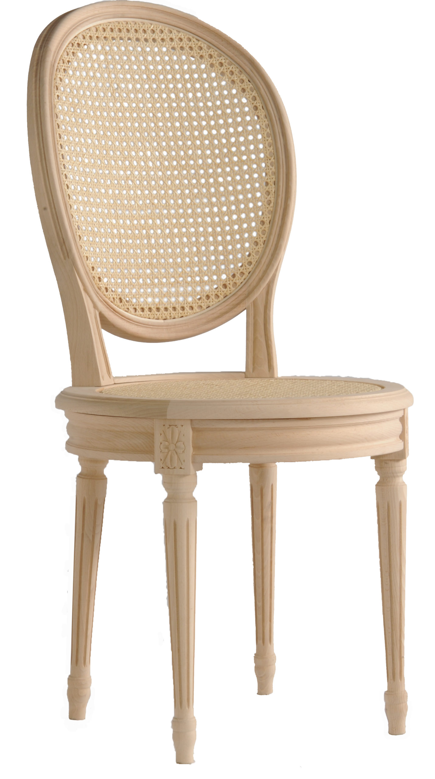 Chaise Médaillon Louis XVI assise ronde dos et assise canné industriel ...